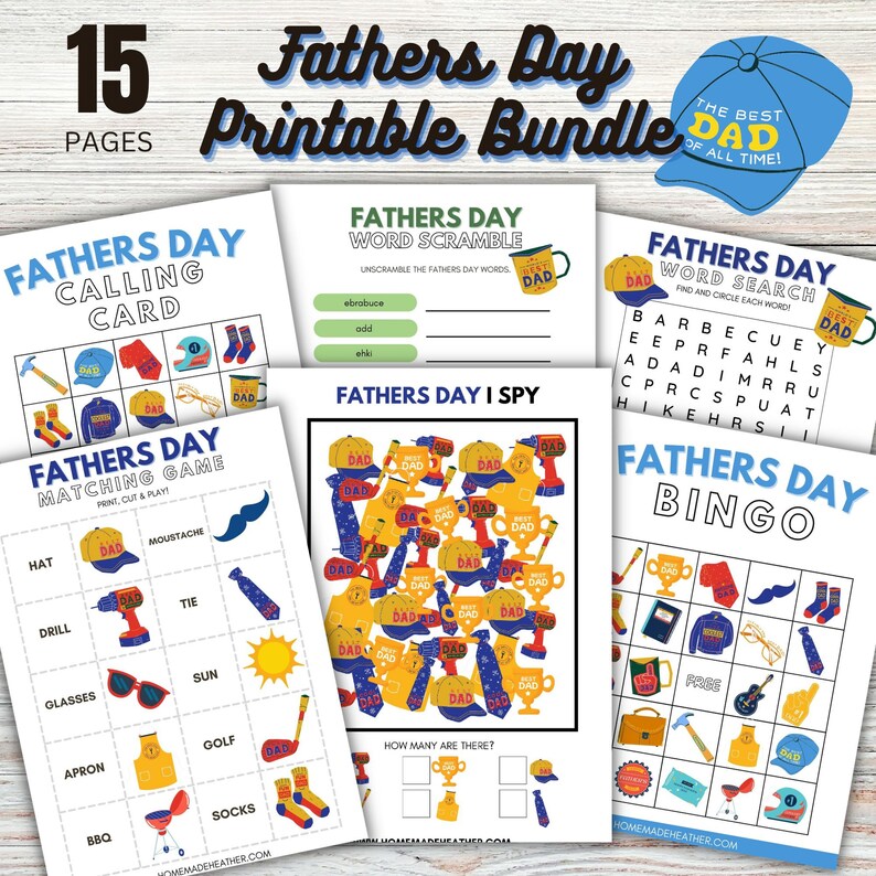 Fathers Day Printable Activity Bundle - Fathers Day Printable PDF ...