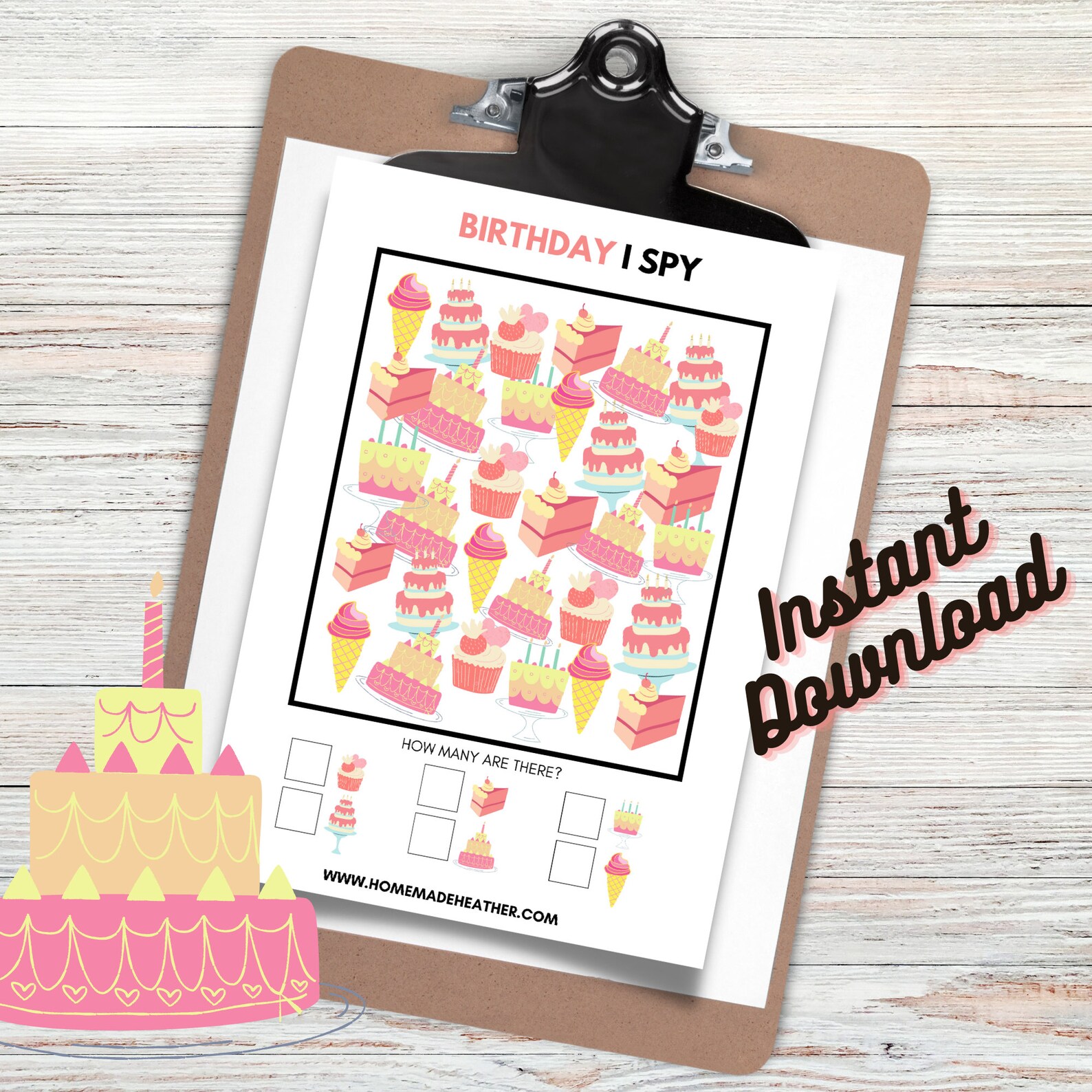 Birthday Printable I Spy - Birthday Party Game Printable - Birthday I ...