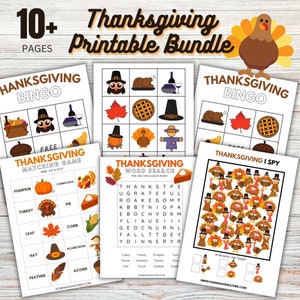 Thanksgiving Printable Activity Bundle - Thanksgiving Printable PDF ...