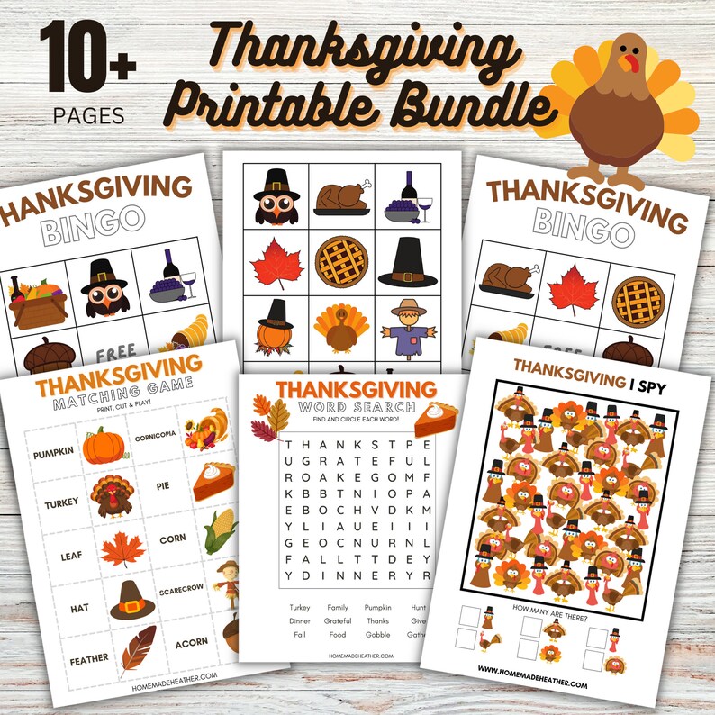 Thanksgiving Printable Activity Bundle Thanksgiving Printable PDF ...