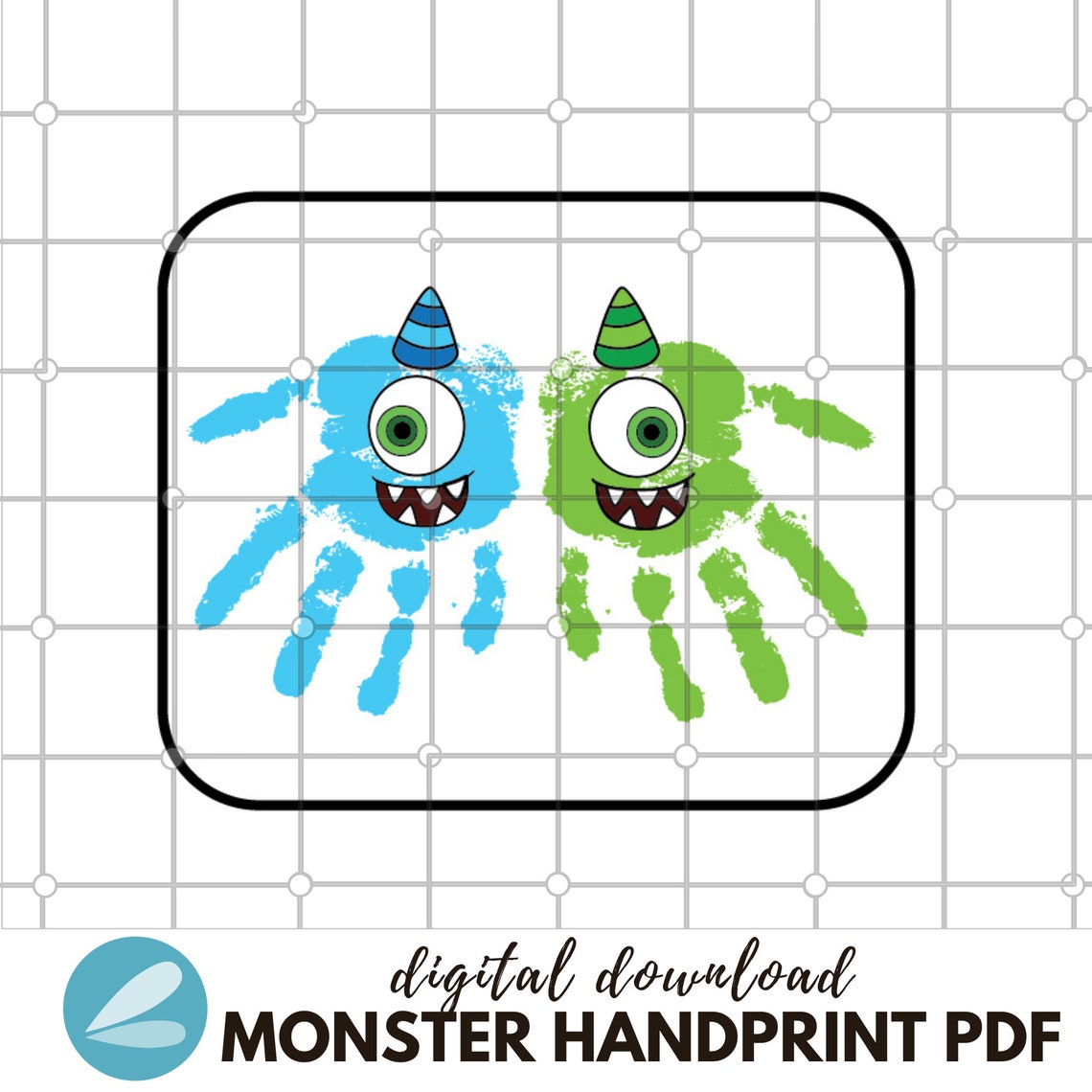 Monster Handprint Art Templates: Kids Halloween Craft (PDF Download) - Etsy