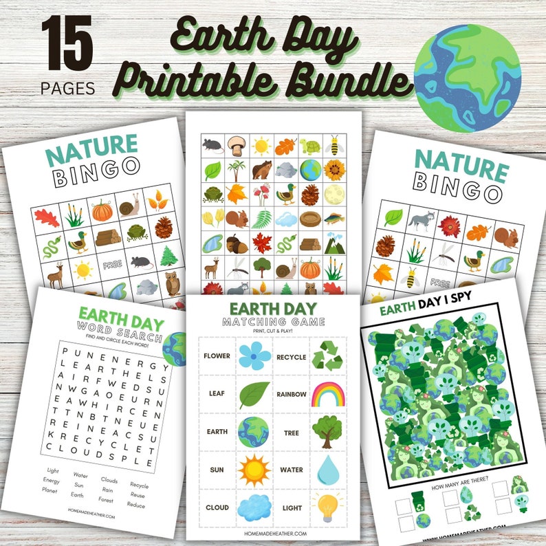 Earth Day Activity Bundle: Bingo, I Spy, Word Search (printable PDF ...