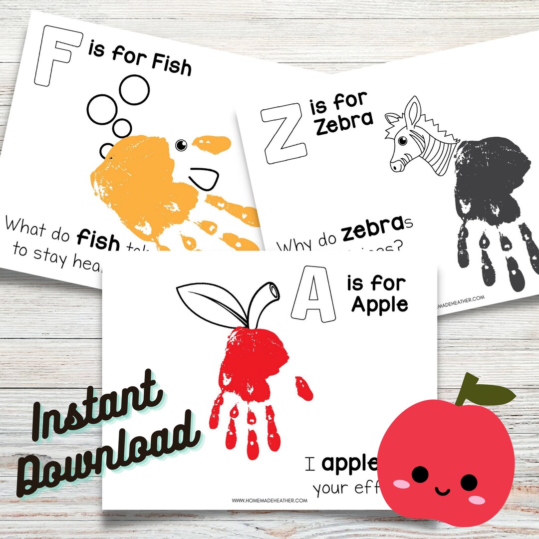 Alphabet Printable Handprint Art Templates - Alphabet Handprint ART PDF ...