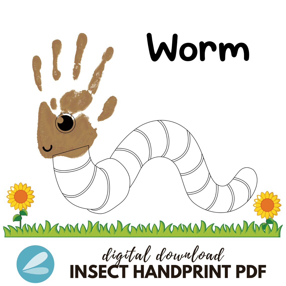 INSECT Printable Handprint Art Templates Bug Handprint ART PDF Instant ...