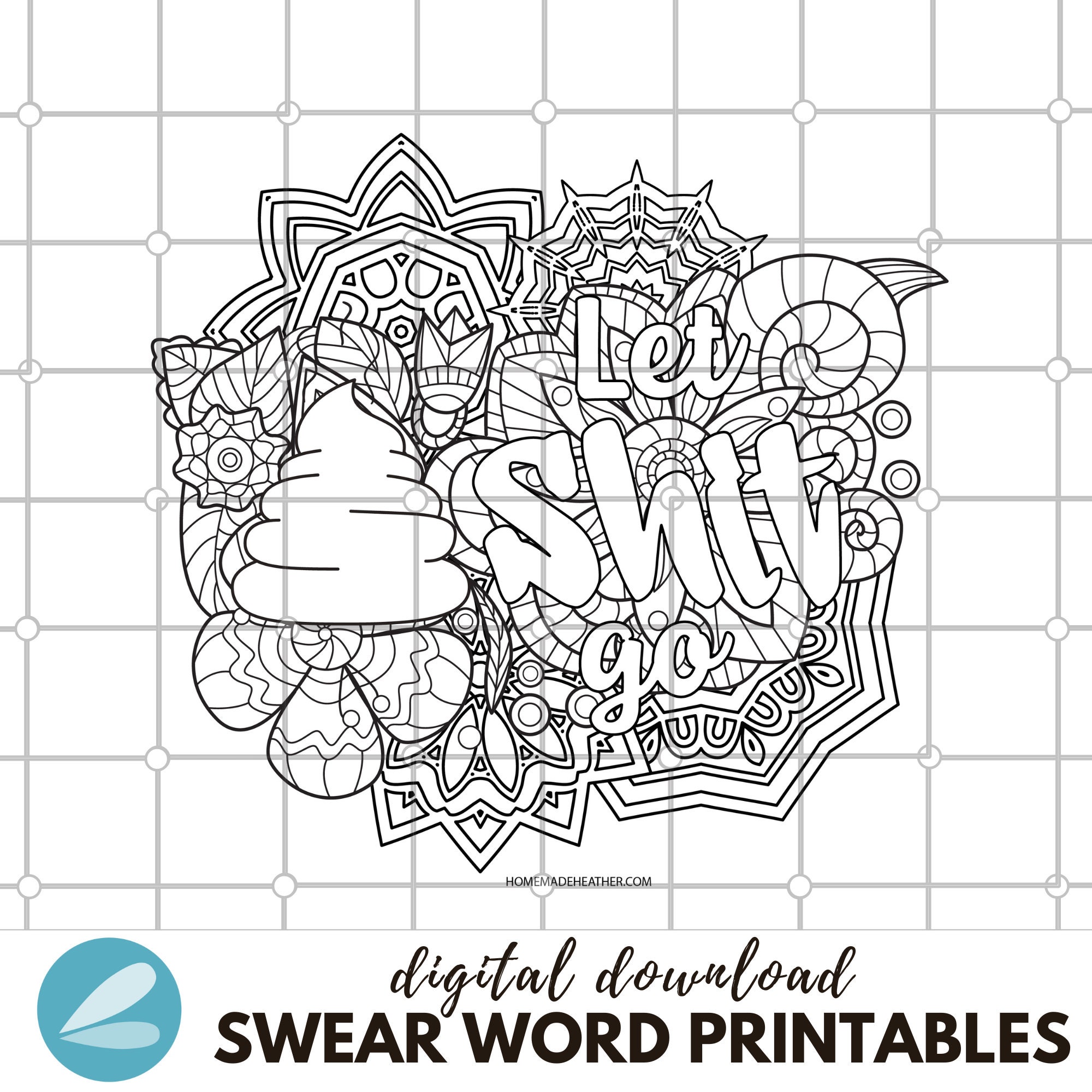 Swearing Printable Coloring Pages - Adult Swear Word Coloring Sheets ...