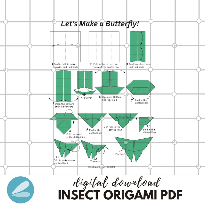 Origami Insect Printable Pages - Insect Origami PDF - Instant Download ...
