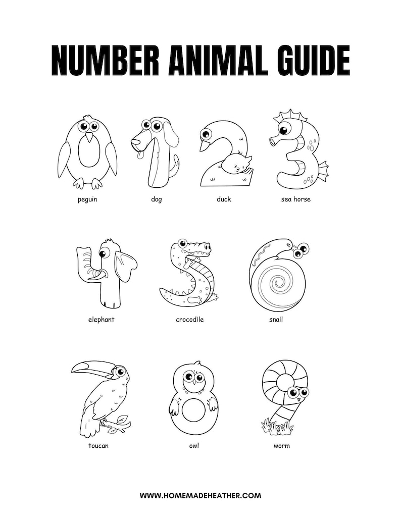 Number Animal Craft Templates: Printable Number Crafts (PDF Download ...