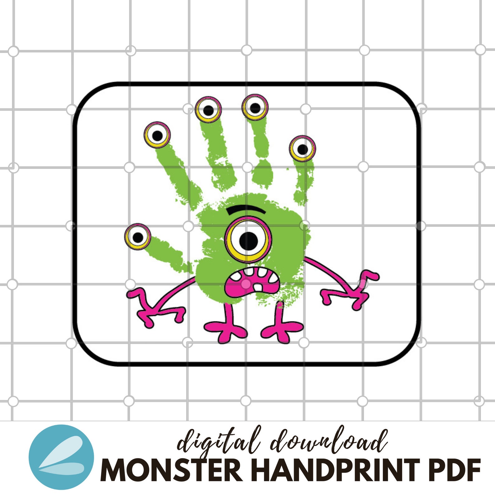 Monster Handprint Art Templates: Kids Halloween Craft (PDF Download) - Etsy