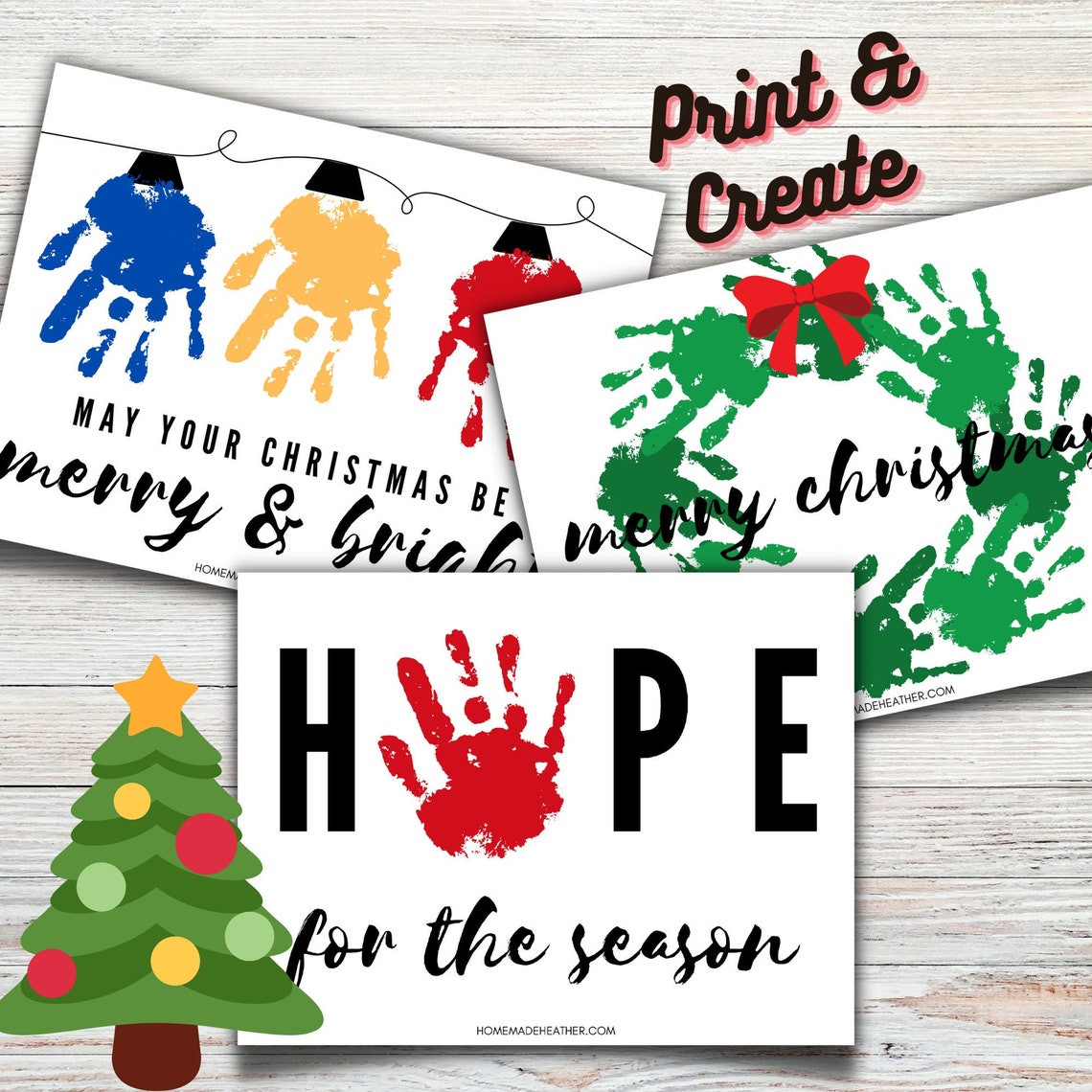 Christmas Handprint Art Printable Templates - Christmas Quote Handprint ...
