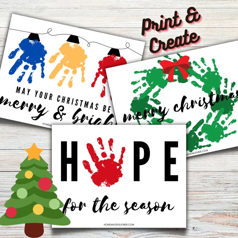 Christmas Handprint Art Printable Templates - Christmas Quote Handprint ...
