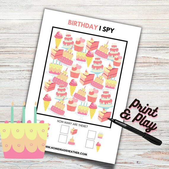 Birthday Printable I Spy Birthday Party Game Printable - Etsy Australia
