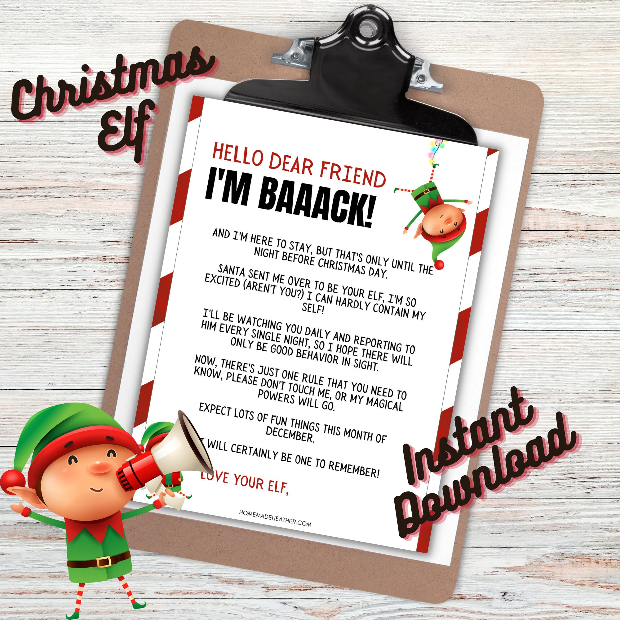 Christmas Elf Letter to Santa Printable Bundle (PDF) - Etsy