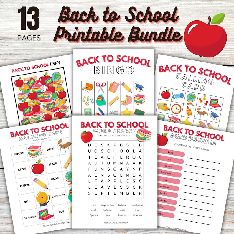 Back to School Printable Activity Bundle - Back to School Printable PDF ...