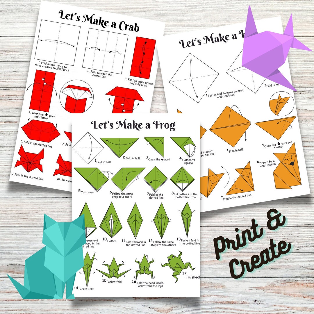 Origami Animal Printable Pages - Animal Origami PDF - Instant Download ...