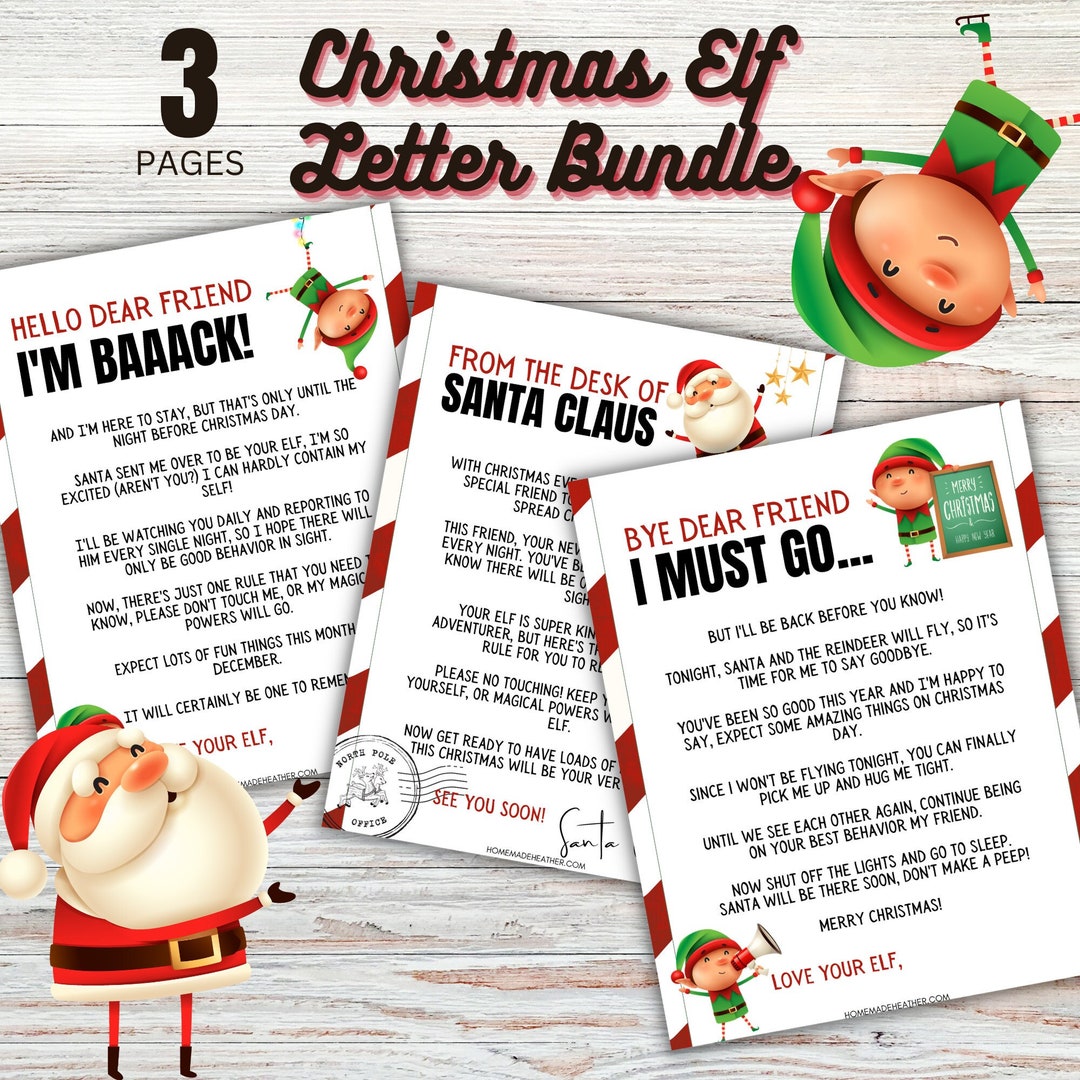 Christmas Elf Letter to Santa Printable Bundle (PDF) - Etsy