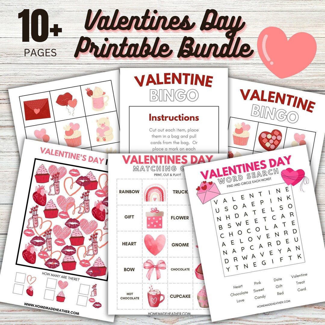 Valentines Day Printable Activity Bundle - Valentines Day Printable PDF ...
