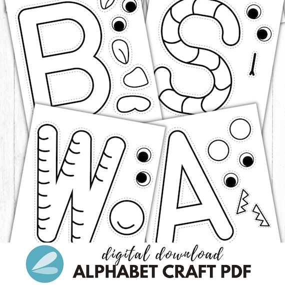 Alphabet Printable CRAFT Templates Alphabet Animal Craft PDF - Etsy Canada