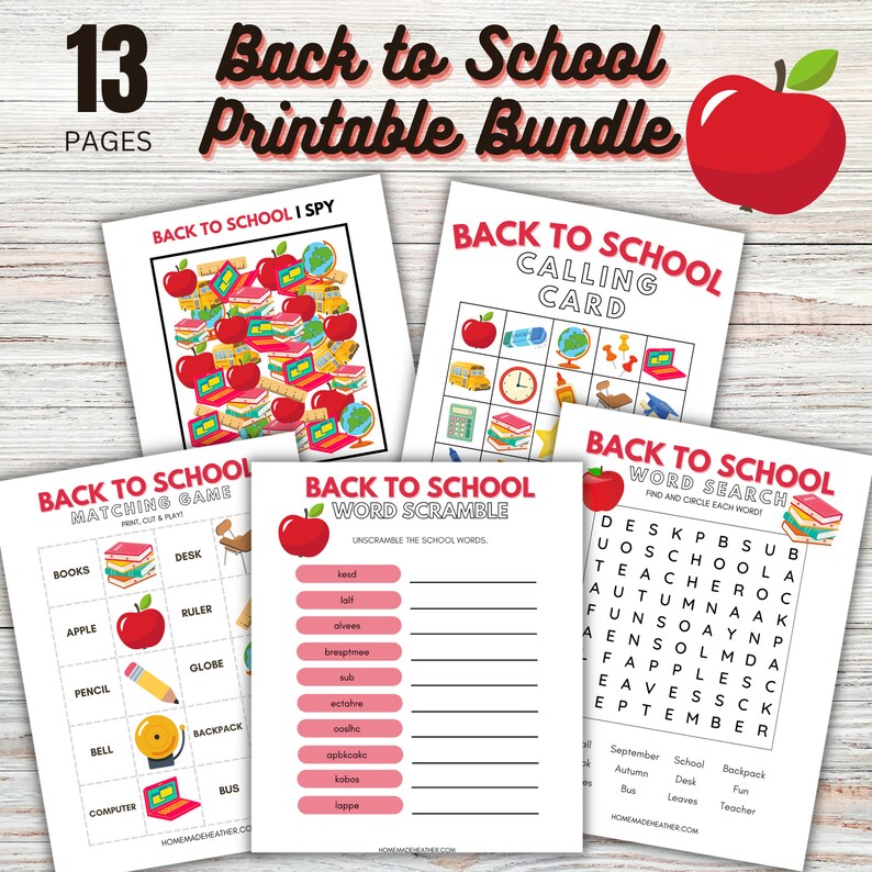 Back to School Printable Activity Bundle - Back to School Printable PDF ...