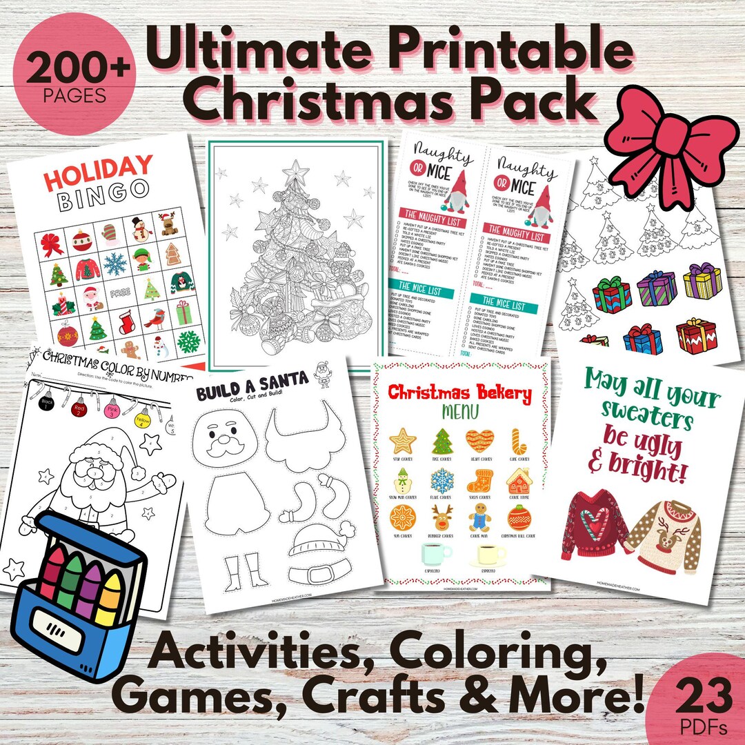 Ultimate Printable Christmas Activity Pack - 200+ Page Christmas MEGA ...