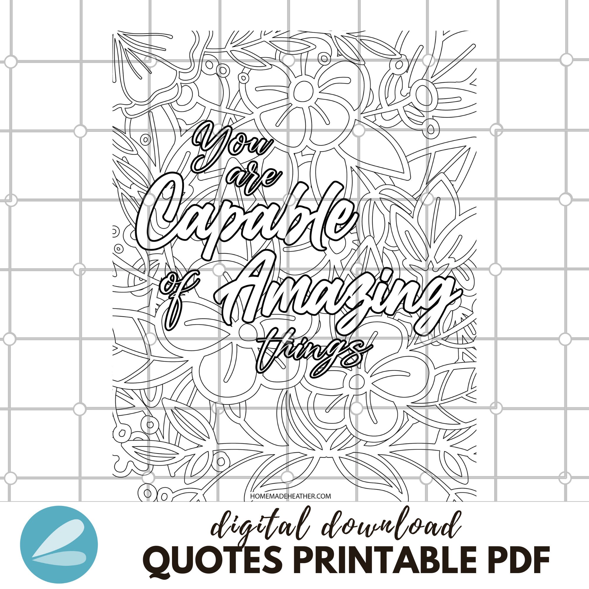 Motivational Quote Printable Coloring Pages Quote Coloring Sheets PDF ...