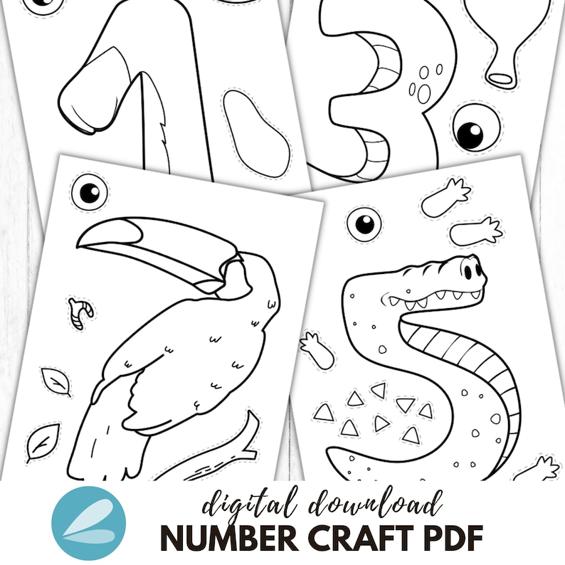 Number Animal Craft Templates: Printable Number Crafts (PDF Download ...