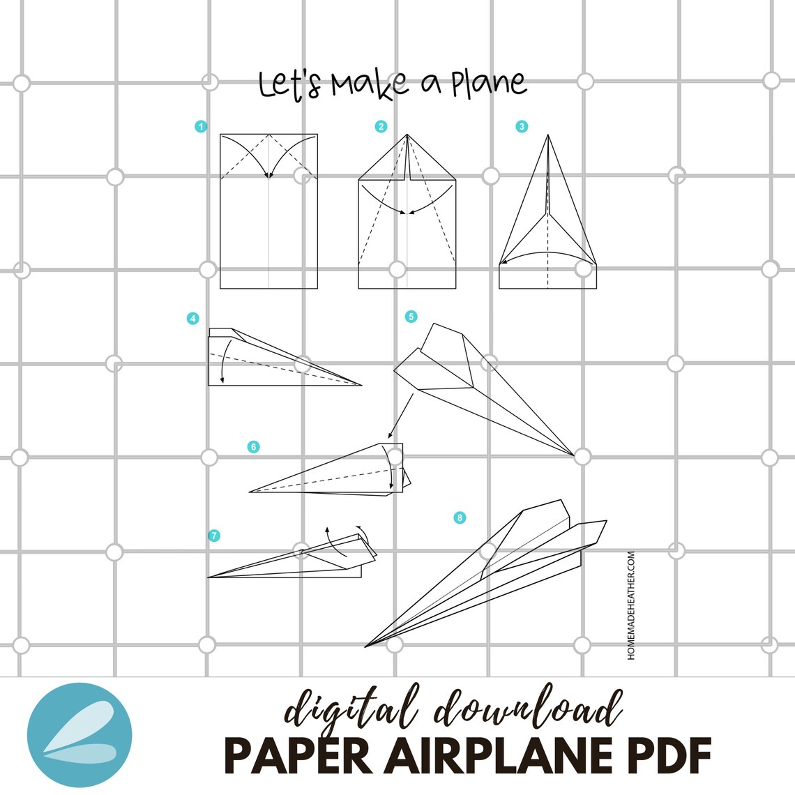 Paper Airplane Printable Pages - Paper Airplane PDF - Instant Download ...