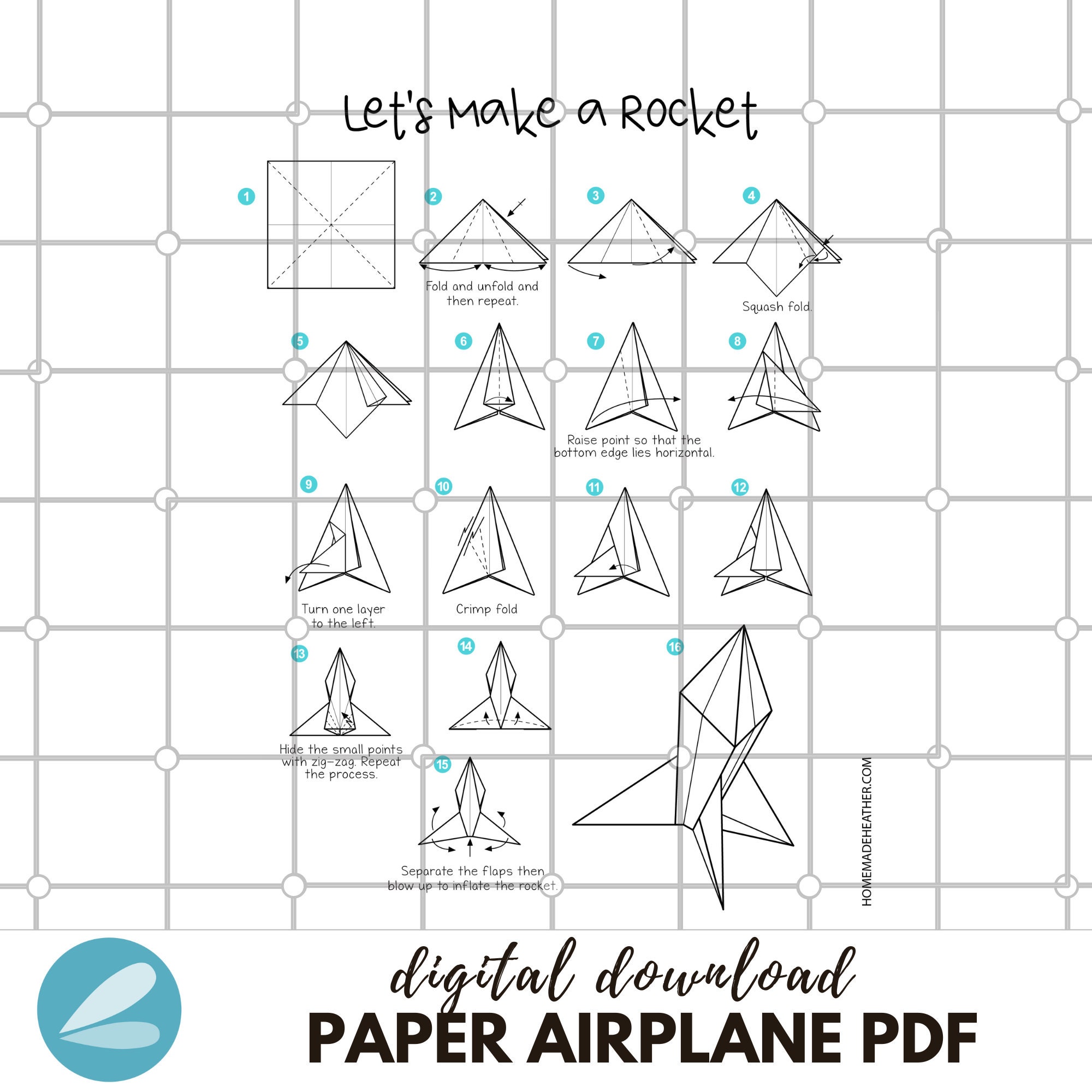 Paper Airplane & Boat Folding Guide: 11 Printable Designs (PDF) - Etsy