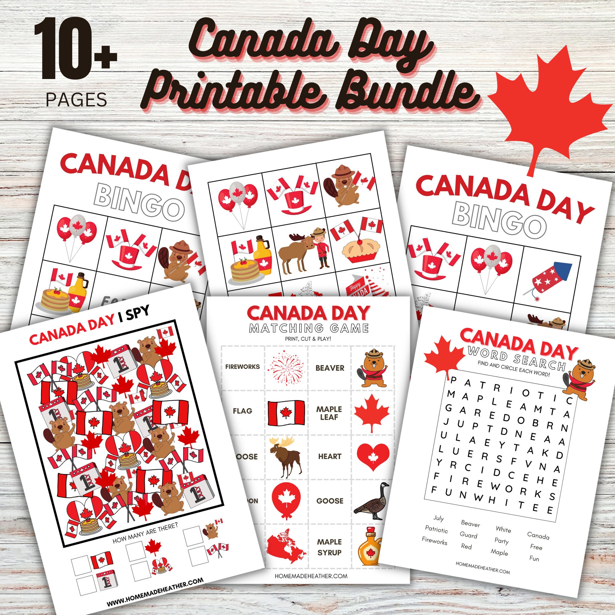 Canada Day Activity Bundle: Printable Games (PDF Download) - Etsy
