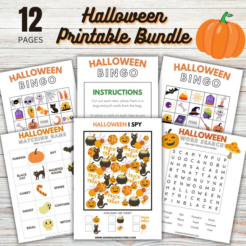Halloween Printable Activity Bundle - Halloween Printable PDF - Instant ...