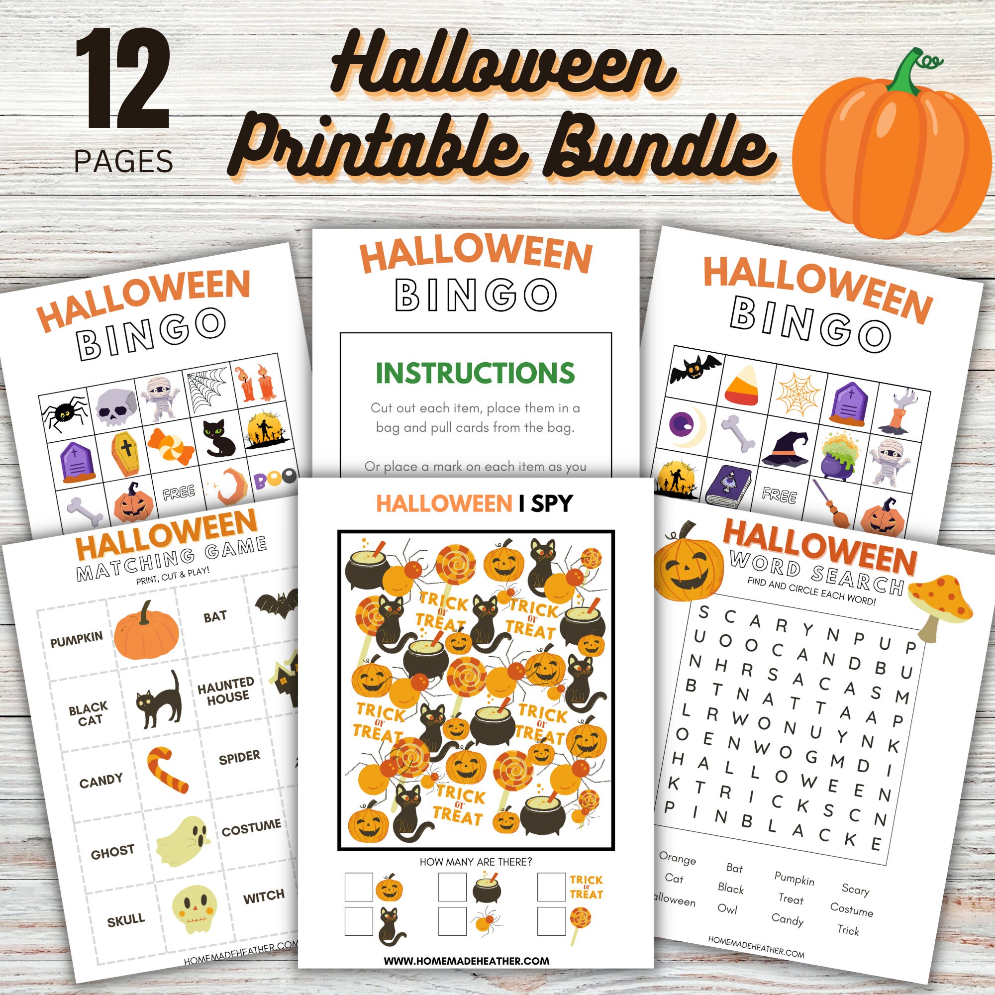 Halloween Printable Activity Bundle - Halloween Printable PDF - Instant ...