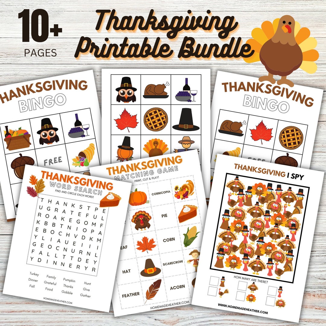 Thanksgiving Printable Activity Bundle - Thanksgiving Printable PDF ...