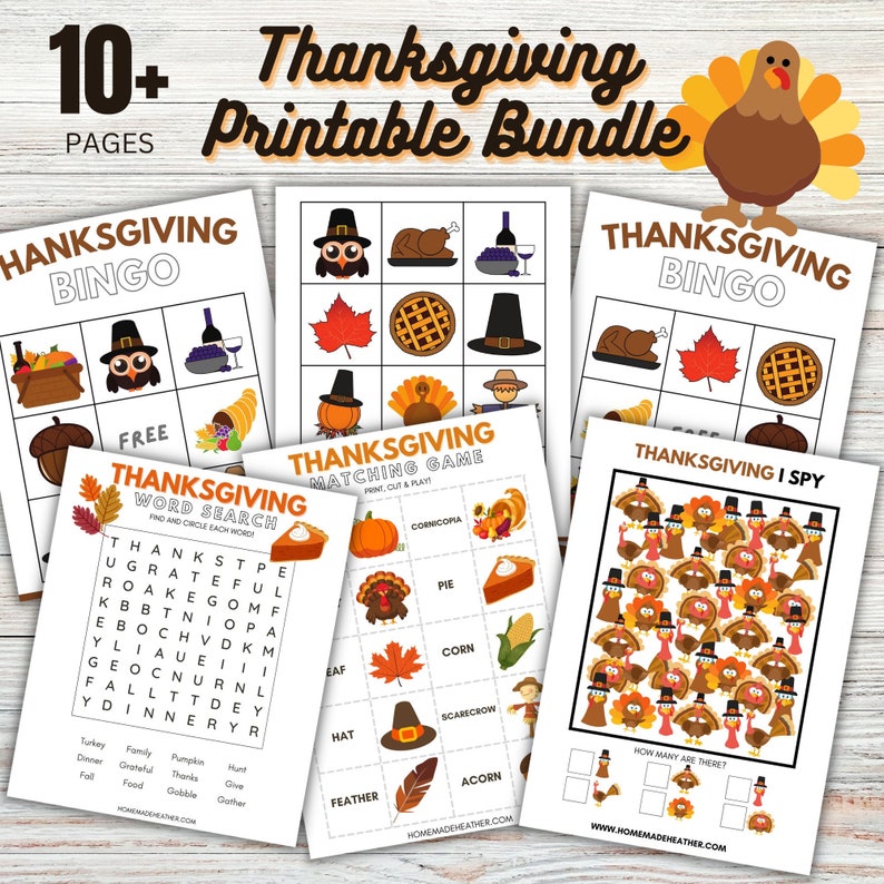 Thanksgiving Printable Activity Bundle Thanksgiving Printable PDF ...