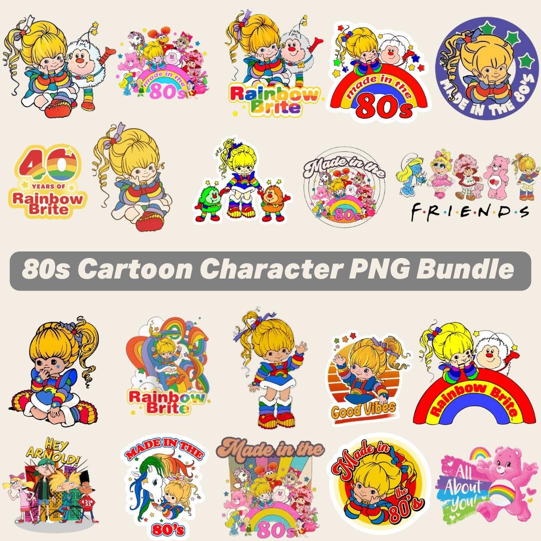 80s Cartoon PNG Bundle, Retro Clipart Collection (digital Download) - Etsy