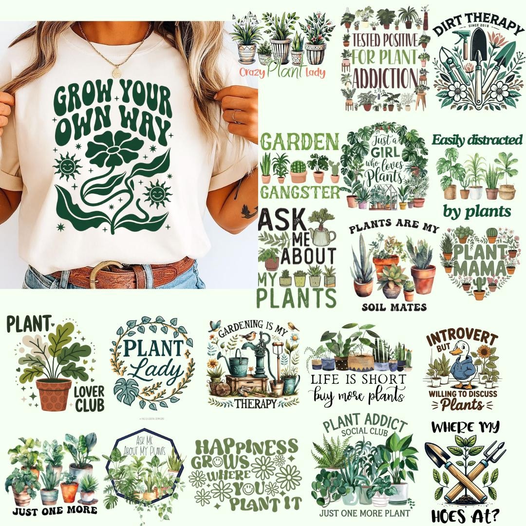 Funny Plant Lover SVG Bundle, Houseplants Png, Garden Quotes PNG ...