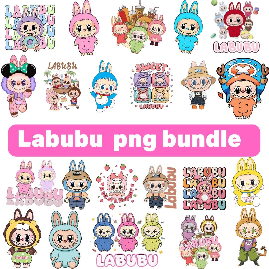 Labubu PNG Clipart Bundle, Cute Labubu PNG, Whimsical Labubu PNG ...