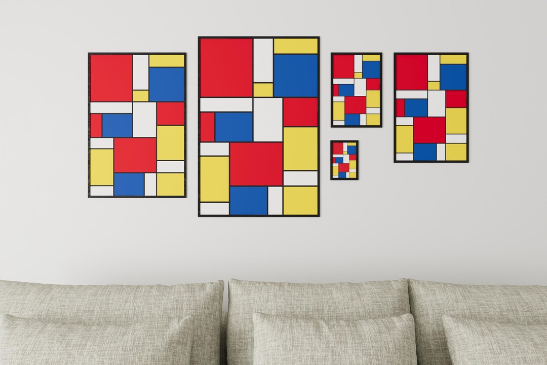 Geometric Color Block Print | Modern Primary Colors Wall Decor (digital ...