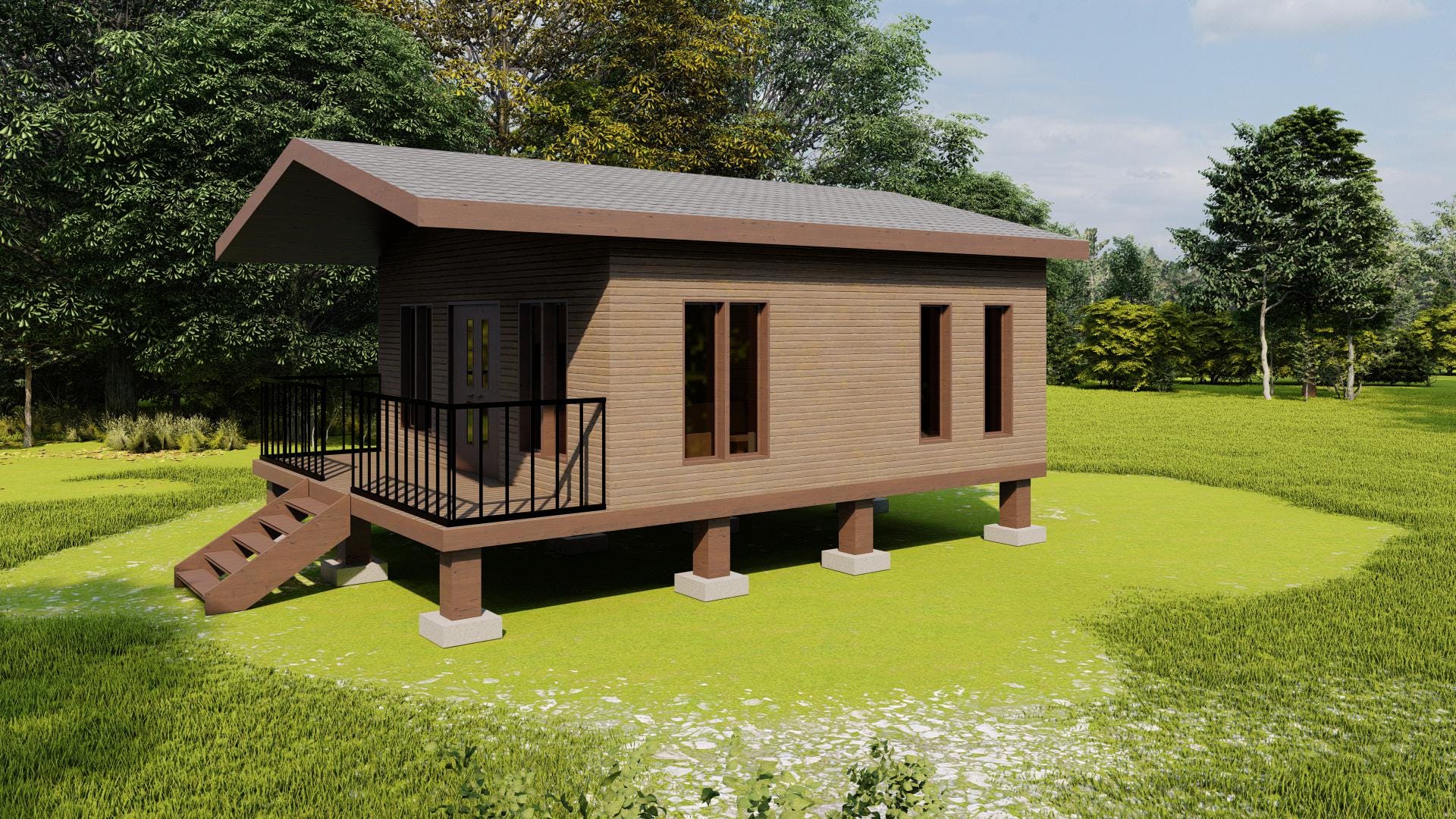 Wooden Tiny House Digital Floor Plan – 60sqm PDF and Revit File - Etsy