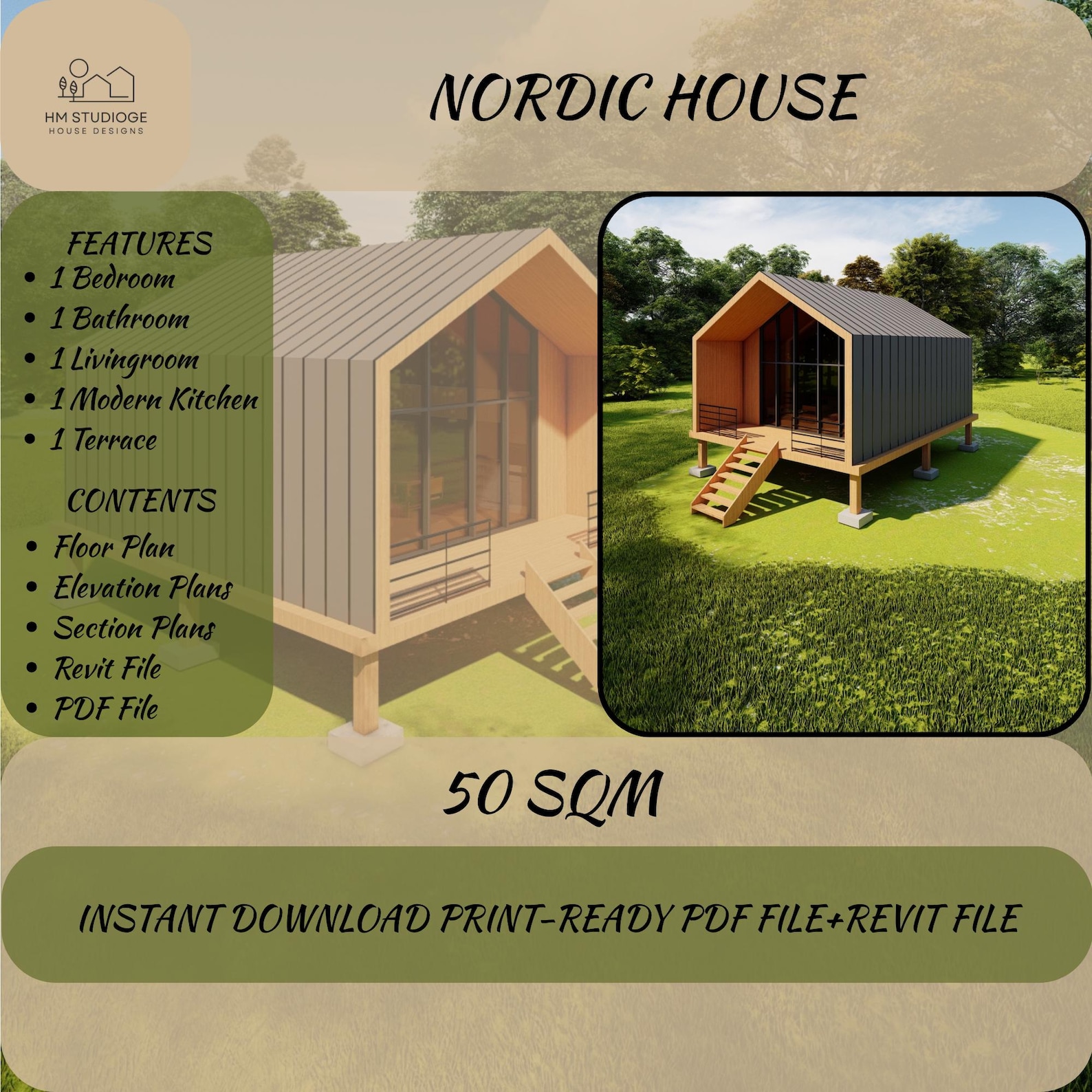 Nordic A-frame Tiny House Plan (50sqm) (digital Download) - Etsy