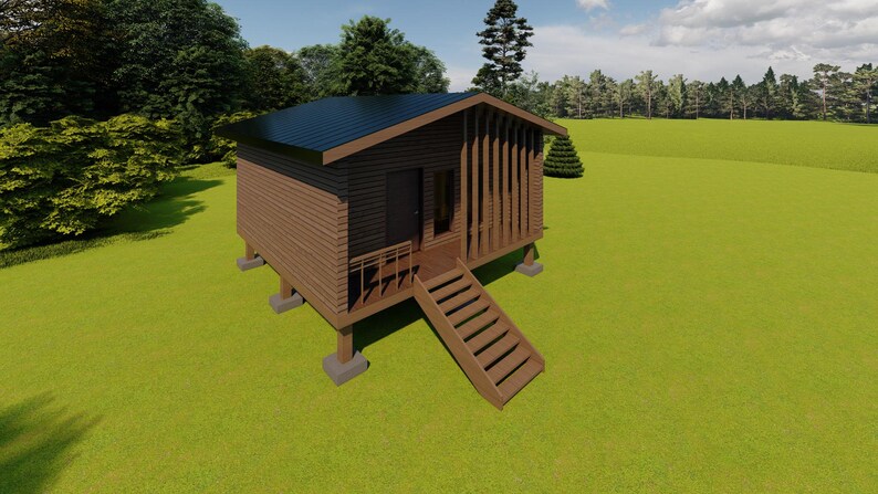 35sqm Wooden Tiny House Plan | Cabin Design (PDF) - Etsy
