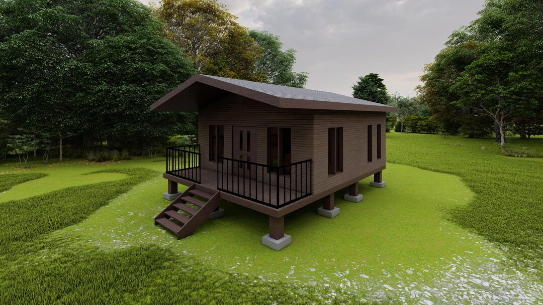 Wooden Tiny House Digital Floor Plan – 60sqm PDF and Revit File - Etsy