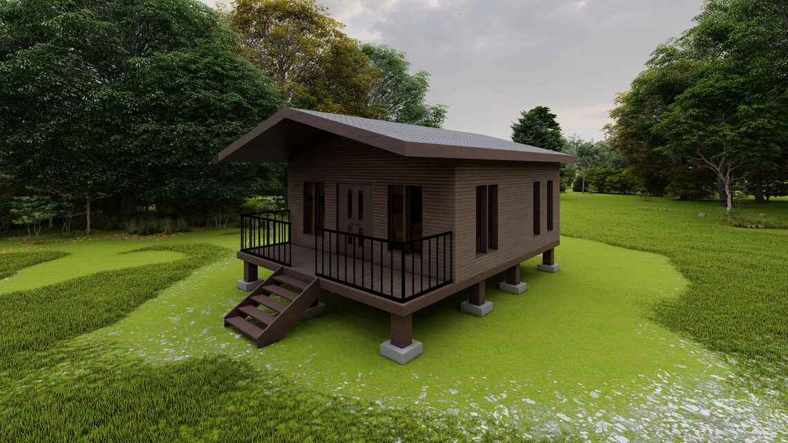 Wooden Tiny House Digital Floor Plan – 60sqm PDF and Revit File - Etsy