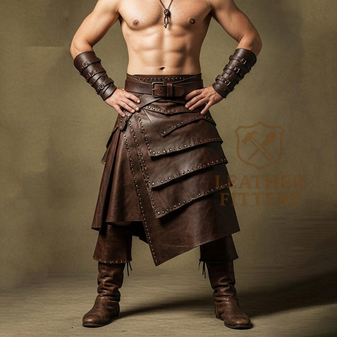 Handmade Men’s Genuine Leather Kilt | Custom Medieval Warrior Skirt ...