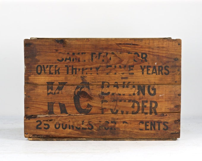 Wood Crate, KC Baking Powder Wood Crate Box, Vintage Wooden Crate ...