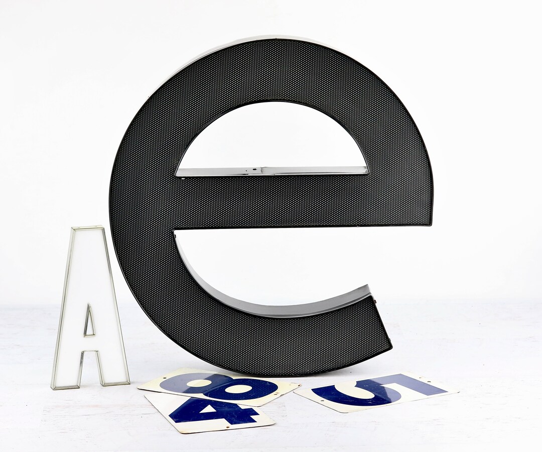 Vintage Letter E in Black Color, Vintage Industrial Decor, Lower Case ...