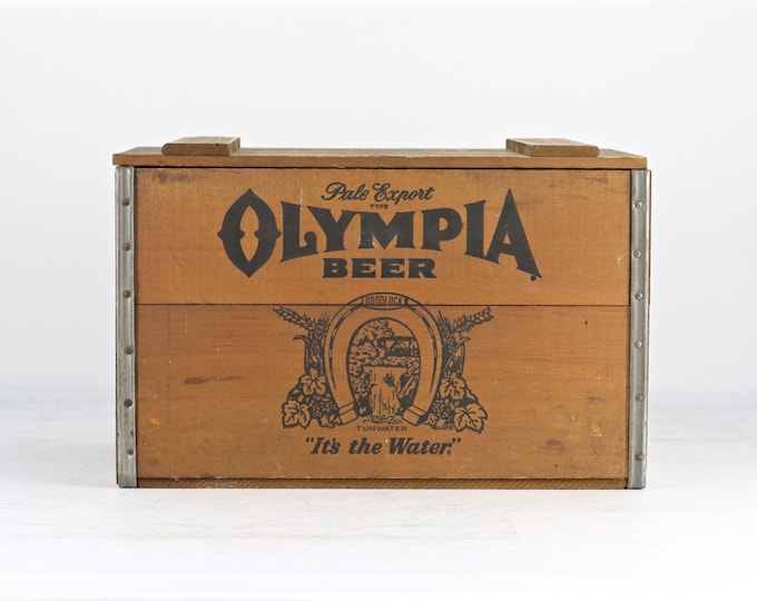 Olympia Beer Crate, Vintage Beer Crate, Beer Wood Crate, Wooden Beer ...