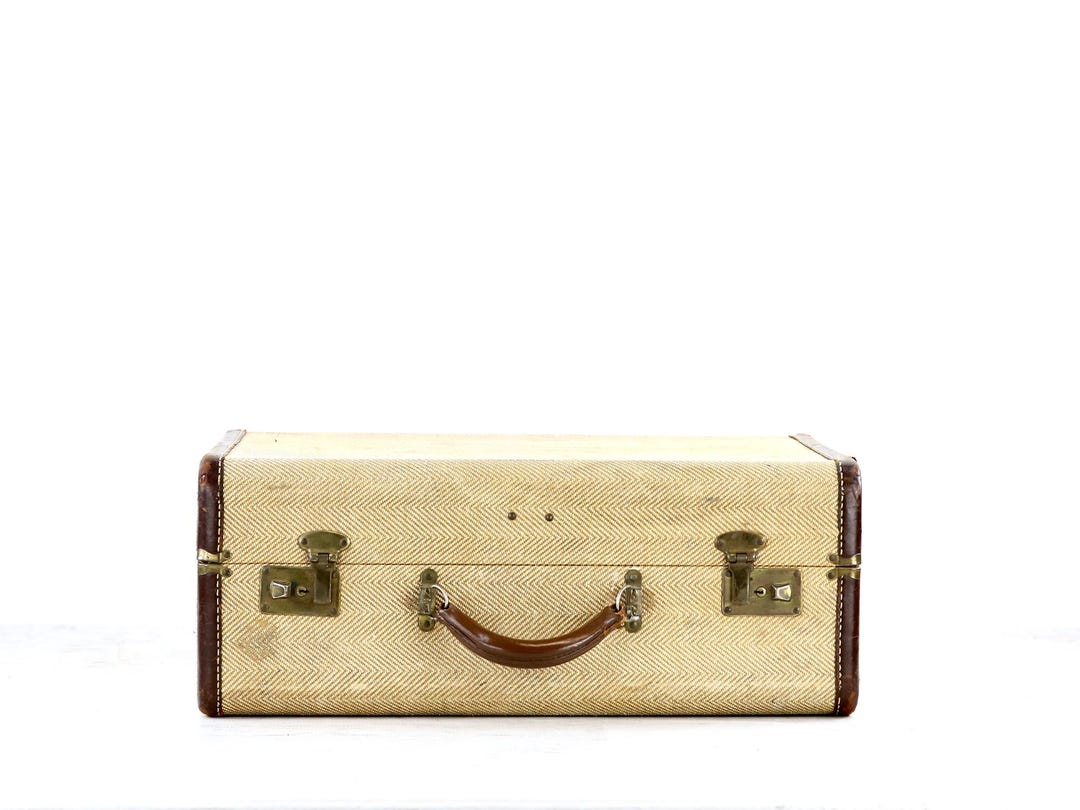 Vintage Tweed Suitcase, Old Luggage, Suitcase for Decor - Etsy