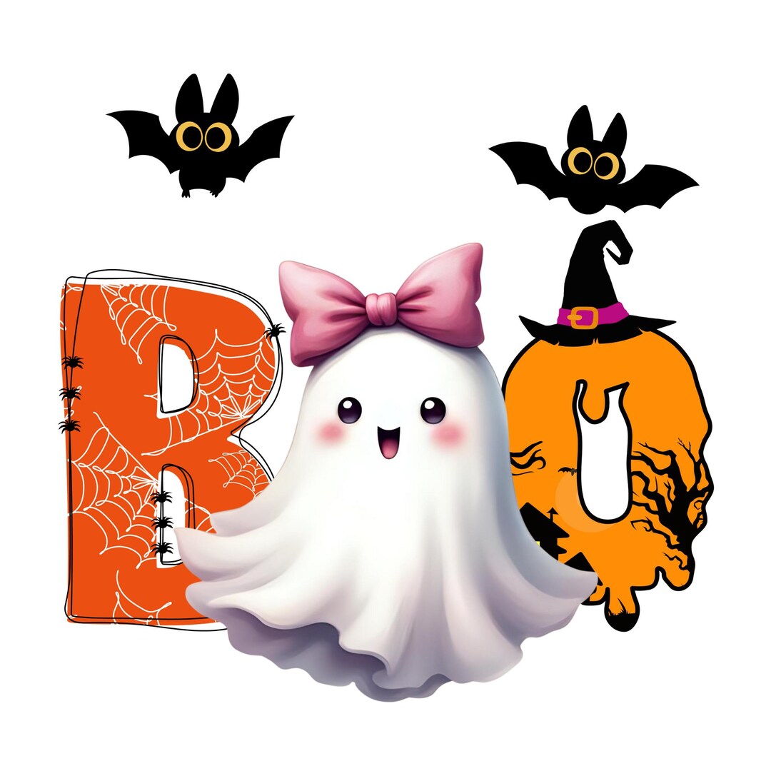 Halloween BOO Ghost Clipart | Cute Ghost PNG | Spooky Clipart |digital ...
