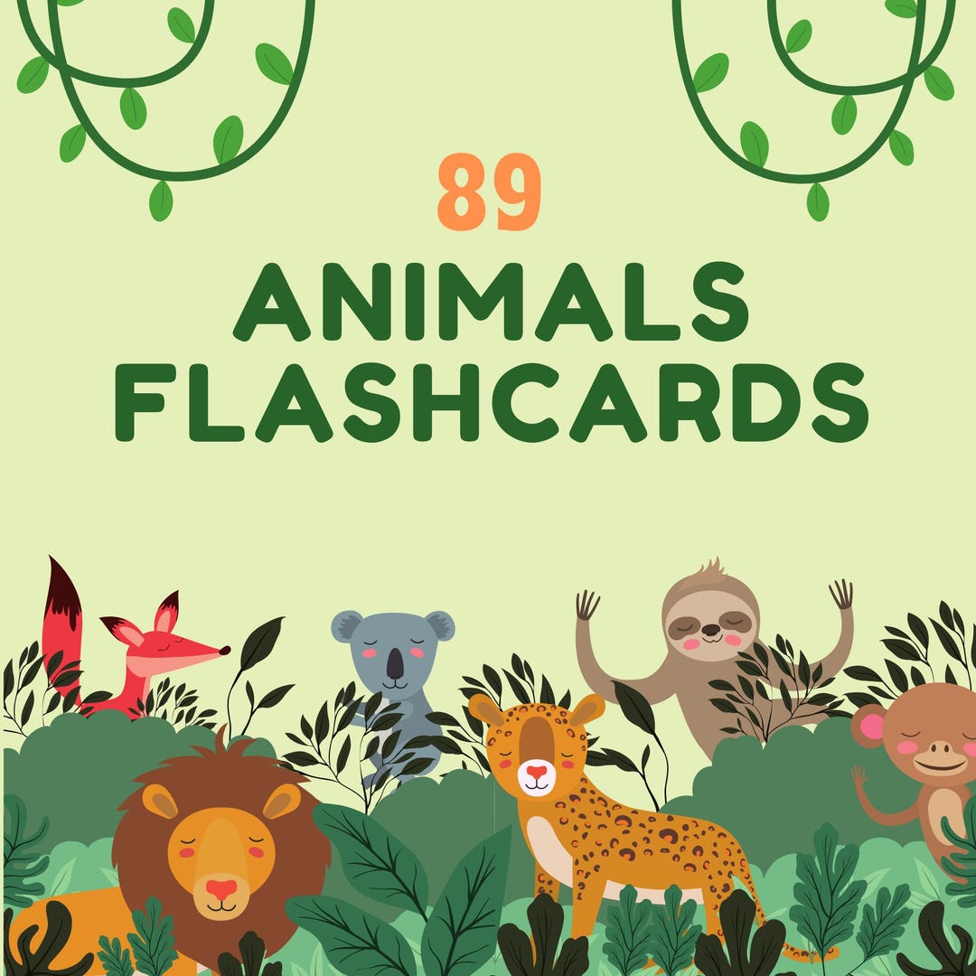 Animal Flashcards PDF | Printable Learning Cards for Kids | Domestic ...