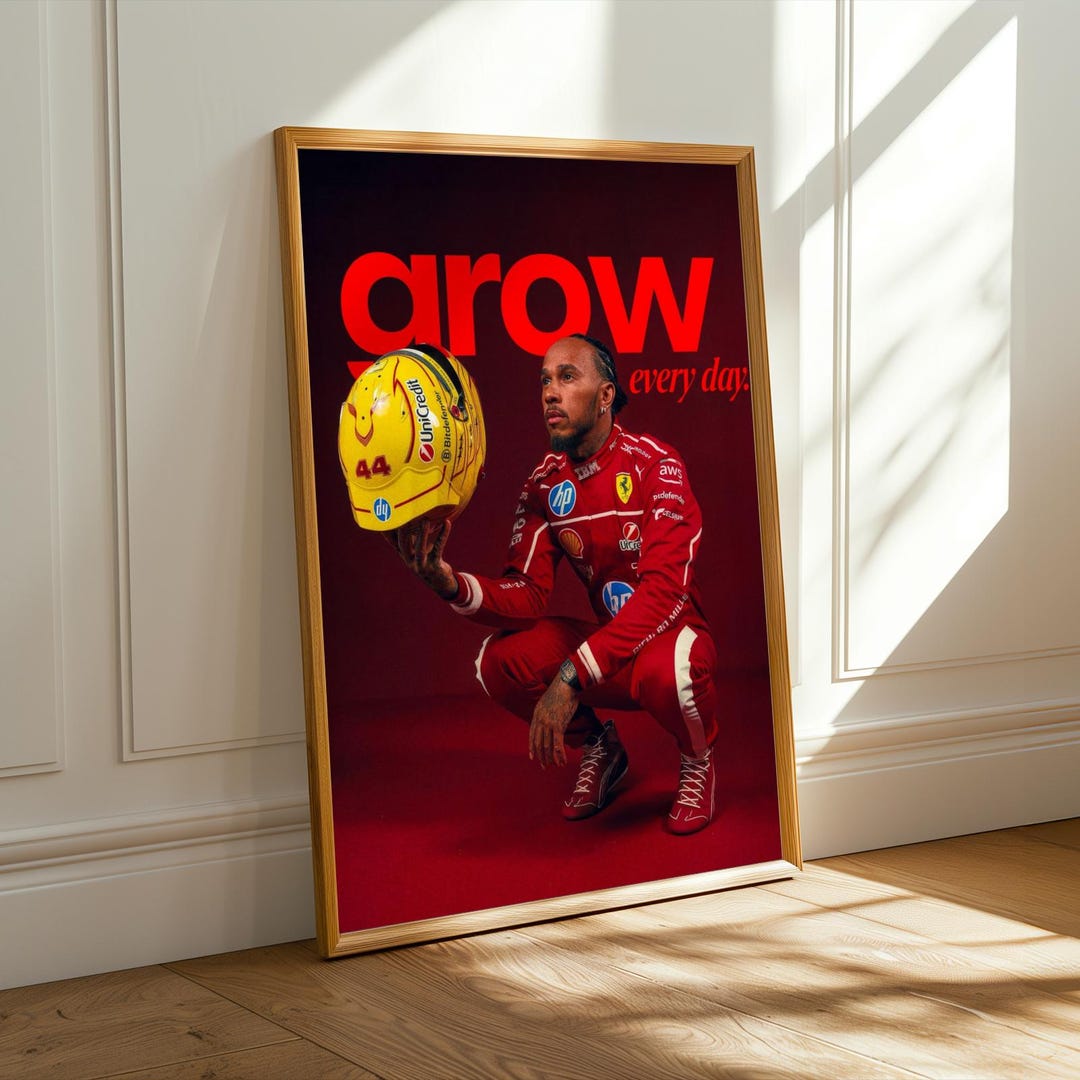 Motivational Formula 1 Driver Portrait Poster Lewis Hamilton - Etsy