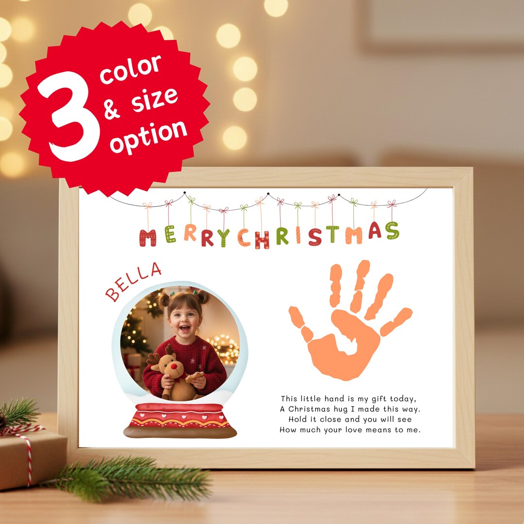 Christmas Snowglobe Handprint Poem Craft Printable | Editable Photo ...
